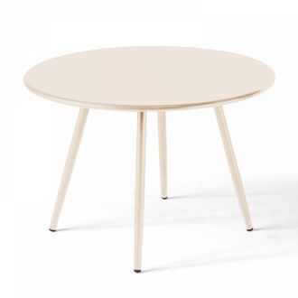 Oviala Table basse ronde en m&eacute;tal ivoire 40 cm - Palavas