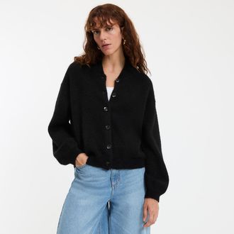 La Redoute Collections Cardigan Col Montant Grosse Maille Alpaga M&eacute;lang&eacute;