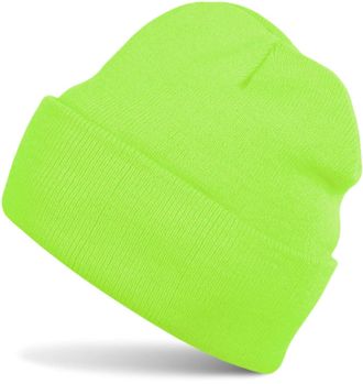 styleBREAKER Unisex Beanie Mütze einfarbig | Klassische Feinstrick Winter Strickmütze mit breitem Umschlag | Elastische Beanie in vielen Farben für Damen und Herre