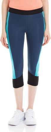 adidas Damen Leggings Techfit Capri, Blau/Grün/Schwarz, S, 4055344063101