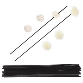 BESPORTBLE Diffusor Duftst&auml;bchen mit Bl&uuml;ten Stabile Schwarze Rattanst&auml;bchen Nat&uuml;rlicher Raumduft f&uuml;r Wohnzimmer B&uuml;ro und Schlafzimmer Sommerlich Frisch