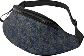 Generic Taillentasche Mode Umh&auml;ngetaschen Goldene Pfingstrosen Stylisch Bauchtasche F&uuml;r Running Radfahren Herren 14X35Cm
