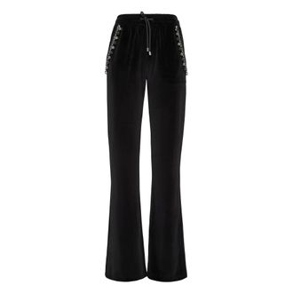 Philipp Plein Velvet Jogging Hosen Crystal Chain - - Trousers - Damen - Schwarzk - XS