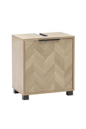 Schildmeyer Waschbeckenunterschrank Piazza 160384, Eiche hell Dekor/Fischgr&auml;ten Dekor, 50,3 x 33 x 56 cm