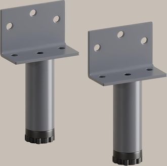 Generic Sofa Beistelltisch F&uuml;&szlig;e, 2er-Set Verstellbare M&ouml;belbeine Aus Metall, Mit Schrauben F&uuml;r Schrank- Und Tischbeine, Kommoden, Betten, St&uuml;hle, Schr&auml;nke(Gra