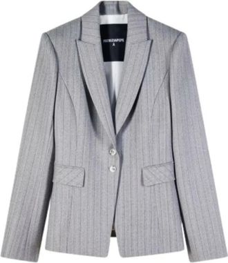 Patrizia Pepe Femme, Vestes, Gris, Taille: 38 FR Slim pinstripe blazer
