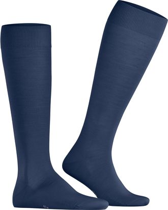Falke Herren Kniestrümpfe blau Mikrofaser/Funktion unifarben