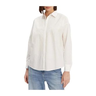 Guess Femme, Blouses et Chemises, Blanc, Taille: 42 FR Chemise &agrave; Manches Longues Silvia