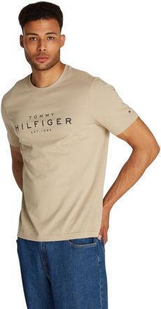 Tommy Hilfiger Herren T-Shirt Kurzarm Big Regular Fit, Beige (Sandalwood), S