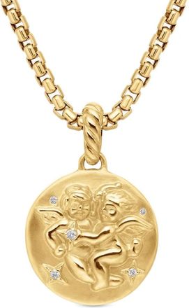 David Yurman 18kt Gemini Gelbgoldhalskette mit Diamant