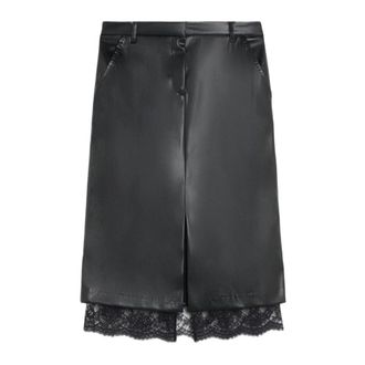 Ermanno Scervino Longuette aus Kunstleder und Spitze - - Skirts - Damen - Schwarzk - XS