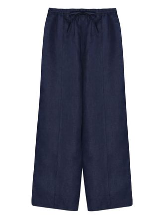 Sleeper pantalon satiné à lien de resserrage - Bleu