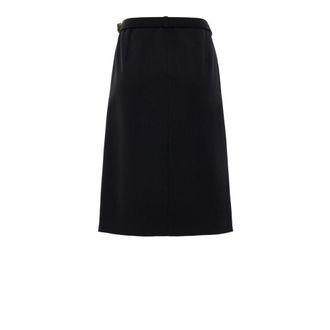 Gucci Womens Black Wool Midi Skirt