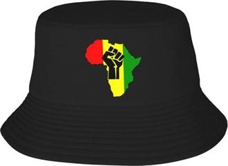 Generic Chapeau De Godet African Black Power Chapeau De P&ecirc;che Respirant &Eacute;t&eacute; Bonnet Soleil, pour De P&ecirc;che, La Randonn&eacute;e, Sports, 56-58cm