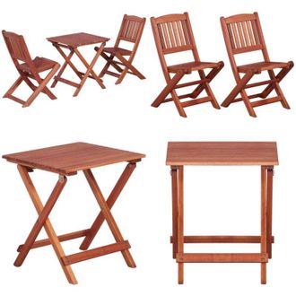 vidaXL 3-tlg. Bistro-Set f&uuml;r Kinder Massivholz Eukalyptus - Kinderm&ouml;bel - Bistro Set - Gartentisch - Gartenst&uuml;hle - Holzm&ouml;bel - Home & Living