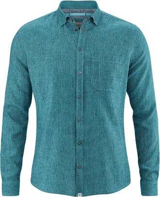 Hempage Hempage Herren vegan Hemd Striped Petrol