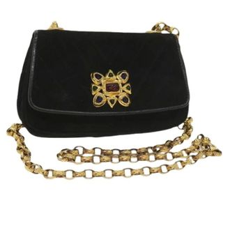 Chanel Sac bandouli&egrave;re en daim Pre-owned - Femme - Pre-owned - Noir - Taille: ONE Size