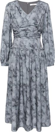 B+ab Maxikleid mit Marmormuster - Grau