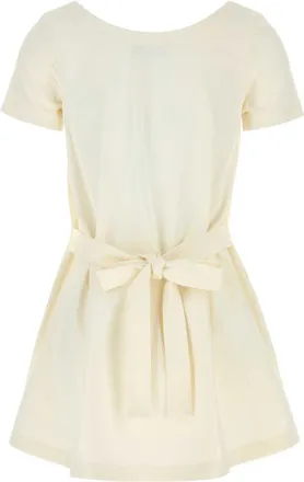Miu Miu Logo-Embroidered Cotton Tunic - White