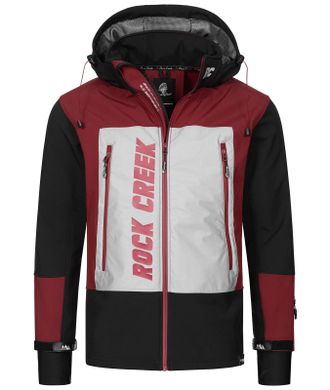 Rock Creek Herren Softshell Jacke Outdoor Jacke Windbreaker &Uuml;bergangsjacke Anorak Kapuze Regenjacke Winterjacke Herrenjacke Jacket H-238 Schwarz 5XL