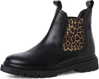 Tamaris Damen Chelsea Boots, Frauen Stiefeletten,Wechselfußbett,Comfort Lining,Schlupfstiefel,flach,Boots,Stiefel,Bootee,Booties,Black/Leopard,38 EU