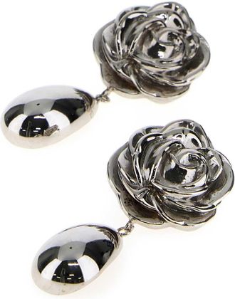 Magda Butrym Rose-Shaped Drop Earrings - Silver