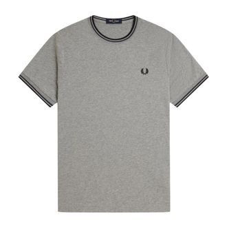 Fred Perry Twin Tipped T-Shirt - - Tops - Herren - Grau - XL
