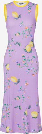 Moschino Robe en jersey technique imprim&eacute; - Violet