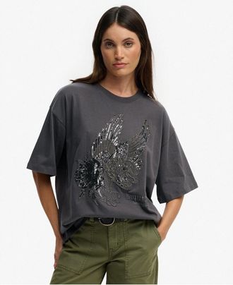 Superdry T-shirt oversize orn&eacute; de tatouages