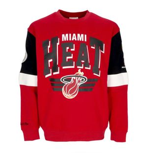 Mitchell & Ness Miami Heat NBA Crewneck Sweatshirt - - Sweatshirts & Hoodies - Herren - Rot - L