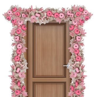 Generic Herbstgirlande für 5,7 Fuß Girlande Rose Kürbis Dekorationen Halloween Realistische Thanksgiving Dekorationen für Partys Outdoor Indoor Fenster Ernte 