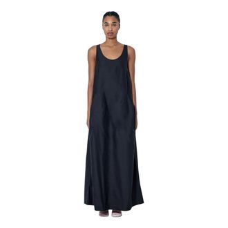 Dries Van Noten Robe longue Drazero en laine et soie - Femme - Robes - Noir - Taille: 34 FR