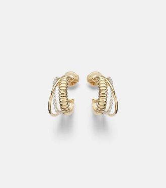 Yvonne Léon Yvonne Léon Boucles doreilles Un Deux Trois Lisse en or 9 ct et diamants