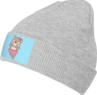 Generic Bonnet Tricoté Adorable Ourson Ballerine Épais Tricoter Chapeau Anti-Transpiration Beanie Hiver pour Sports Adultes Cyclisme