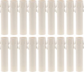 BESPORTBLE 30 St&uuml;ck Tropfkerzenh&uuml;llen aus Kunststoff 25x100mm Wei&szlig; Kerzenfassungsabdeckungen f&uuml;r Kronleuchter Hitzeschutz und Tropfstop Vielseitig f&uuml;r Wohndeko u