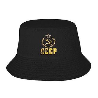 Generic Chapeau De Seau CCCP URSS Marteau Et Faucille Chapeau De P&ecirc;che Respirant &Eacute;t&eacute; Bonnet Soleil, pour Le Camping, Plage, Chasse, 56-58cm