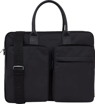 Tommy Hilfiger Herren Laptoptasche Repreve Computer Bag mit Schultergurt, Schwarz (Black), Einheitsgröße