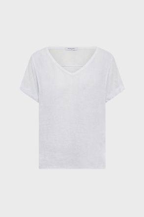 Gerard Darel T-shirt V ample en lin - Blanc