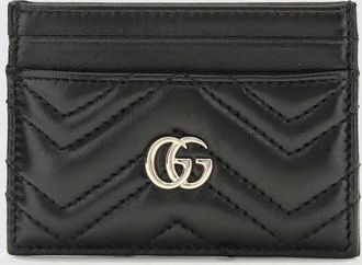 Gucci GG Marmont Kartenetui aus Nappaleder mit Chevron-Steppung