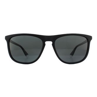 Polaroid Rectangle Mens Matte Schwarz Grau Polarisierte Sonnenbrille