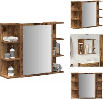 vidaXL Vidaxl - Armoire &agrave; miroir de salle de bain vieux bois bois ding&eacute;nierie - Armoire &agrave; Miroir - Armoires &agrave; Miroir - Placard &agrave; Miroir - Armoire &agrave;