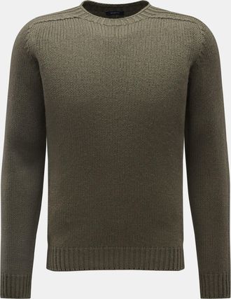 04651/ Herren - Rundhalspullover Foggy graugrün