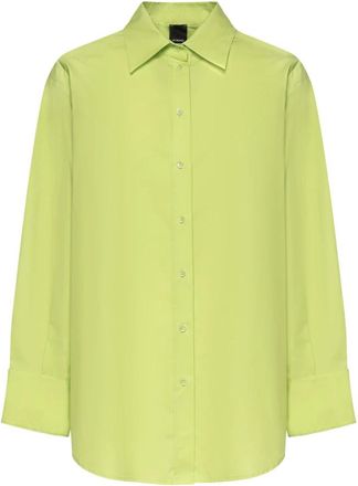 Pinko Pinko, Femme, Blouses et Chemises, Vert, Taille: 40 FR Cotton Poplin Shirt
