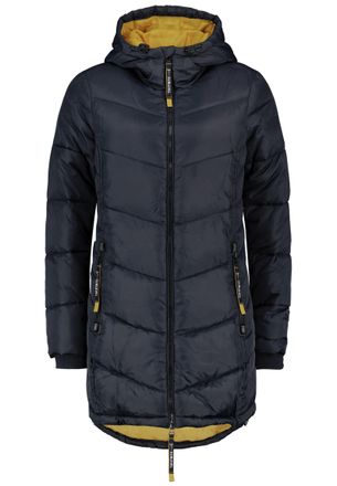 Sublevel Damen Winter Steppmantel, Wasserabweisend, Outdoor Winterjacke mit Kapuze, Lang, Herbst-Winter Mantel (DE/NL/SE/PL, Alphanumerisch, M, Regular, Regula