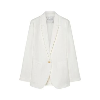 Forte_Forte Leinenjacke mit Stickerei - - Jackets - Damen - Wei&szlig; - XS