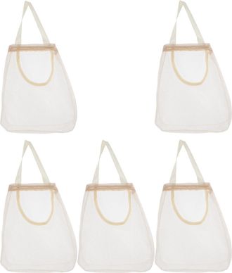 DOITOOL 5 St&uuml;ck Wiederverwendbare Atmungsaktive Netz gem&uuml;ses&auml;cke zum Aufh&auml;ngen Robuste Aufbewahrungstaschen f&uuml;r Zwiebeln Knoblauch Kartoffeln Vielseitig Nutzb