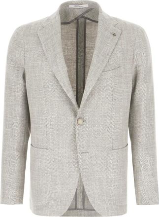 Tagliatore Homme, Vestes, Gris, Taille: L Herringbone Button Jacket