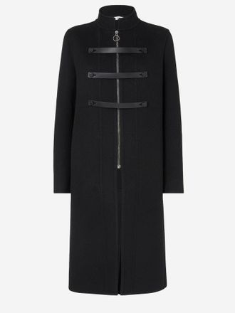 Fendi Wool and Shearling Coat - Black