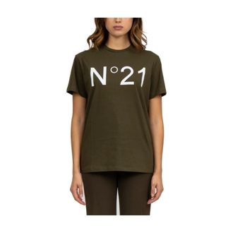 N&deg;21 Femme, Tops, Vert, Taille: 40 FR T-shirt Vert en Coton avec Logo