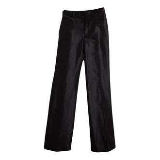 Gucci Hose aus feinem Seidenfaille - - Trousers - Damen - Schwarzk - M